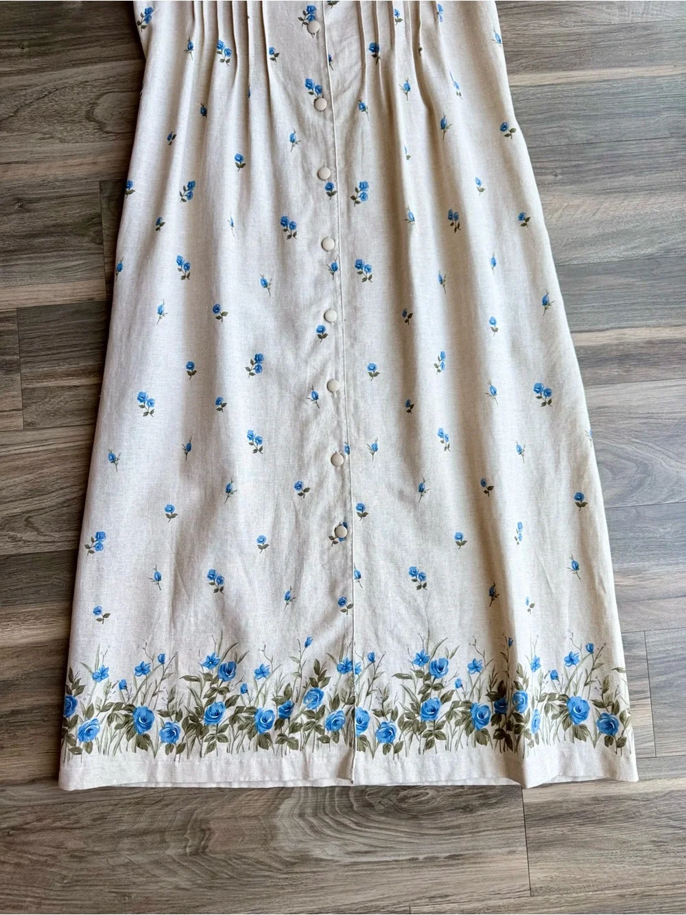Erika | Dresses | Vintage Style Cottagecore Linen Blend Floral Button ...